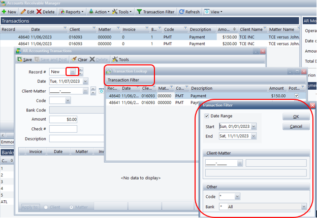 Deposit Transaction Input – Orion Law Management