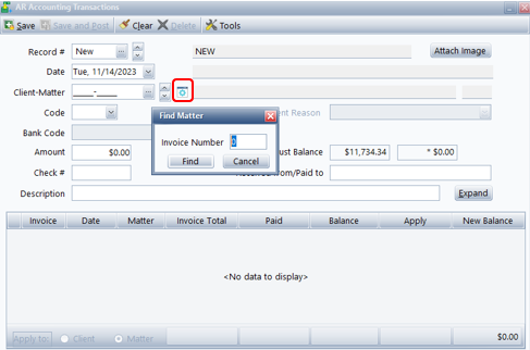 Deposit Transaction Input – Orion Law Management