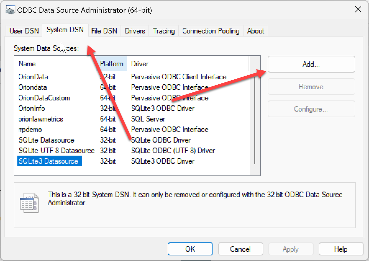 Creating an ODBC Connection to Orion – Orion Law Management