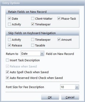 Fee Entry – Orion Law Management