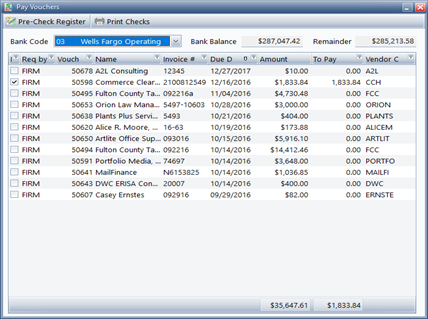 Check Processing – Orion Law Management