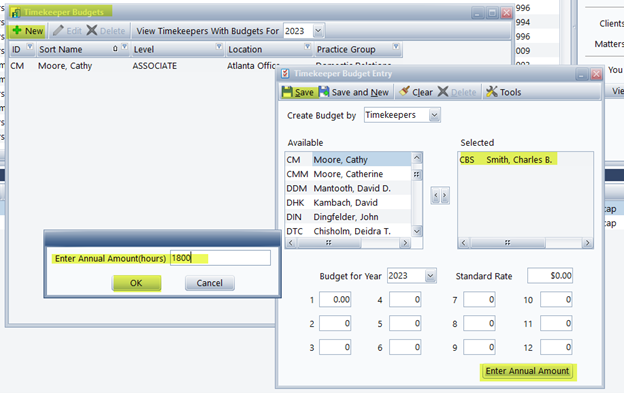 Timekeeper Budgets – Orion Law Management